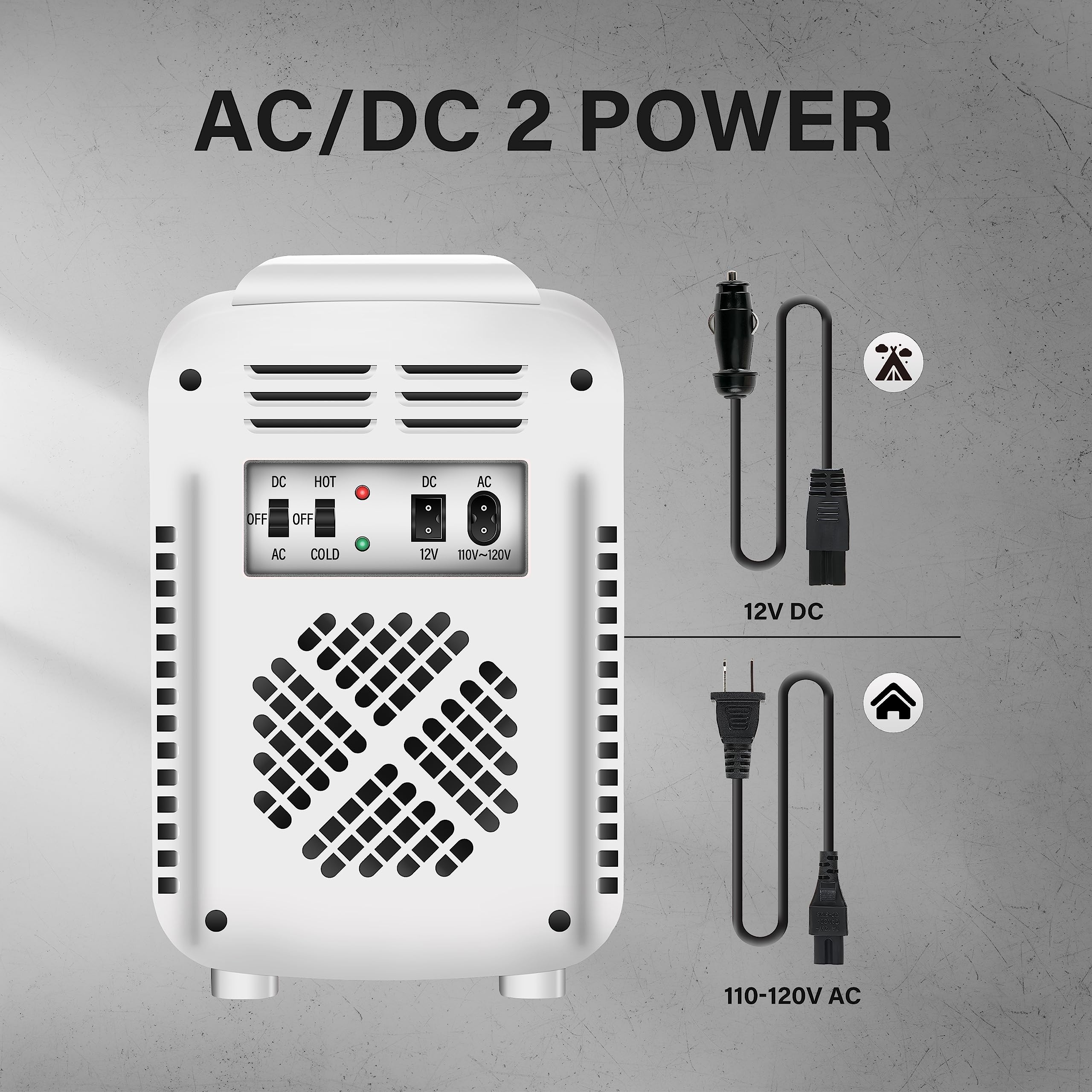Simple Deluxe Mini Fridge, 4L/6 Can Portable Cooler & Warmer Freon-Free Small Refrigerator Provide Compact Storage for Skincare, Beverage, Food, Cosmetics, White