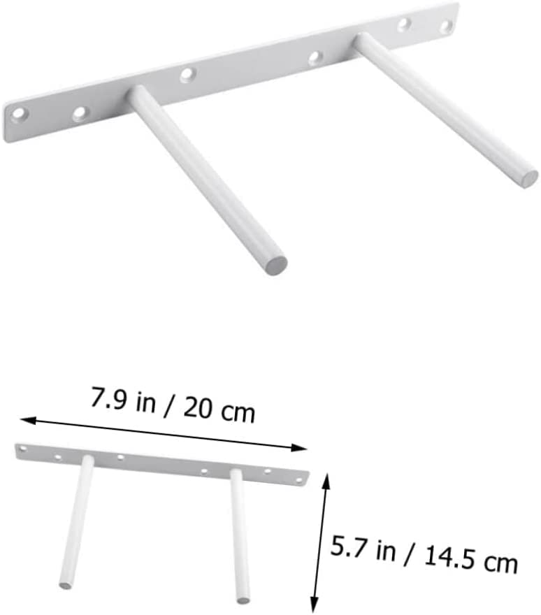 BITNAT Shelf Brackets Wall Shelves 3pcs Hidden with Dual Supports Wood Floating Shelves Wall Screws Bracket Shelf Blind White for Brackets Steel Duty Double Poles Heavy