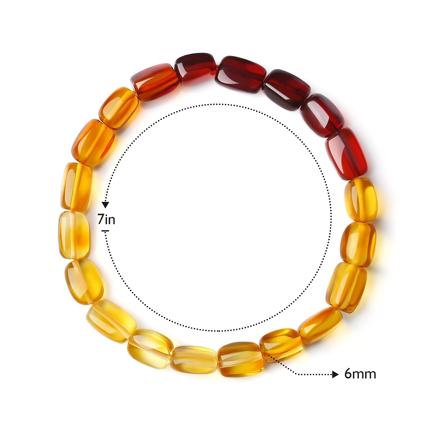 Baltic Amber Bracelet Size 6mm+7inches Amber Bracelet for Women (Cherry)
