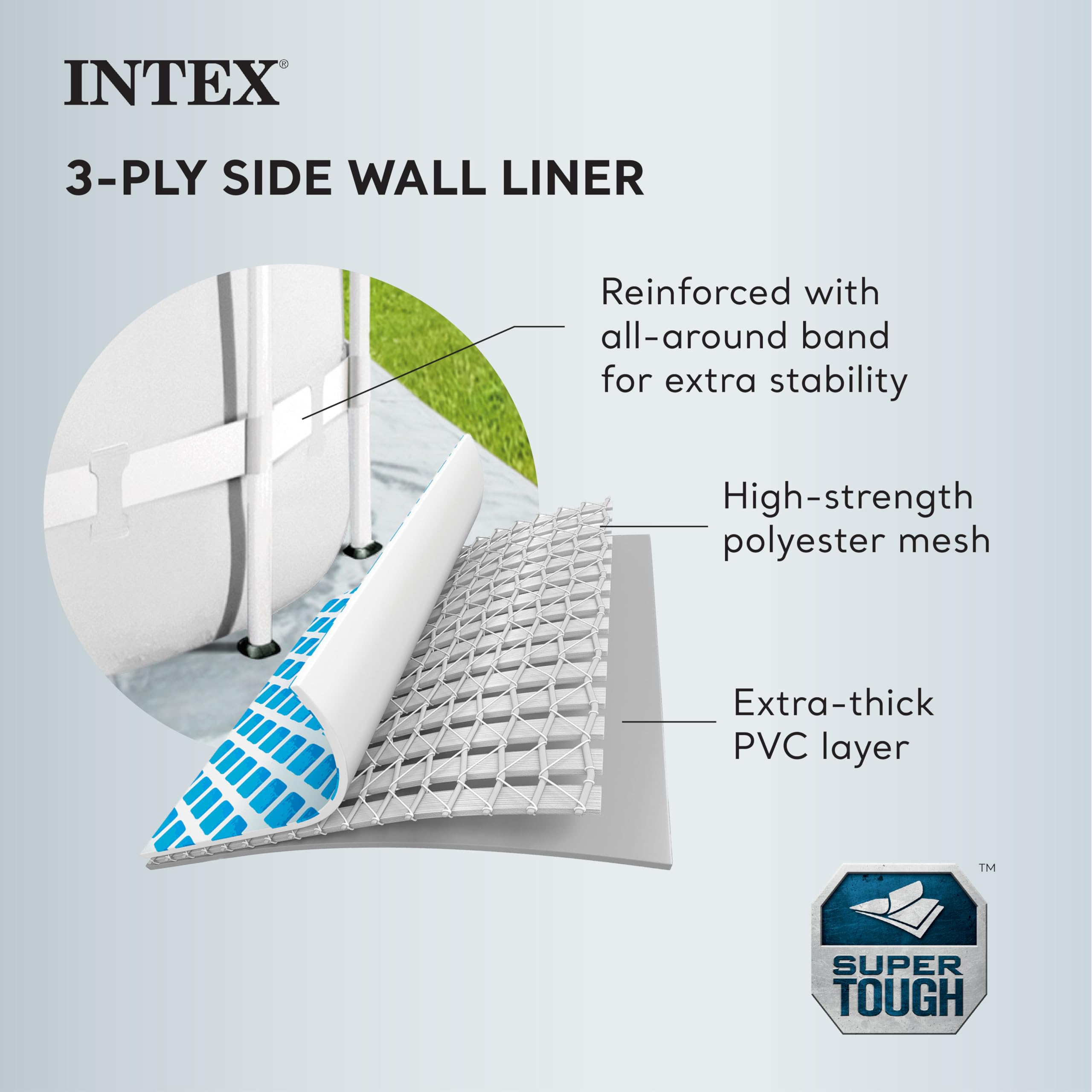 Intex 26711EH Prism Frame Premium Above Ground Swimming Pool Set: 12ft x 30in – Includes 530 GPH Cartridge Filter Pump – SuperTough Puncture Resistant – Rust Resistant – 1718 Gallon Capacity