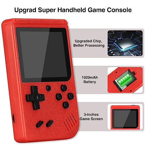 Handheld Game Console - Vaomon Retro Handheld Game Console Comes with Portable Shell, 400+ Classical FC Games, Gameboy Support Connecting TV & 2 Players, Ideal Gift for Kids & Lovers