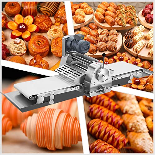 INTSUPERMAI Dough Sheeter Reversible Commercial Dough Roller Machine 70.9"×19.7" Belt Fondant Sheeter Flattener Pastry Pizza Noodle Press Machine Two-way Rollers 110V