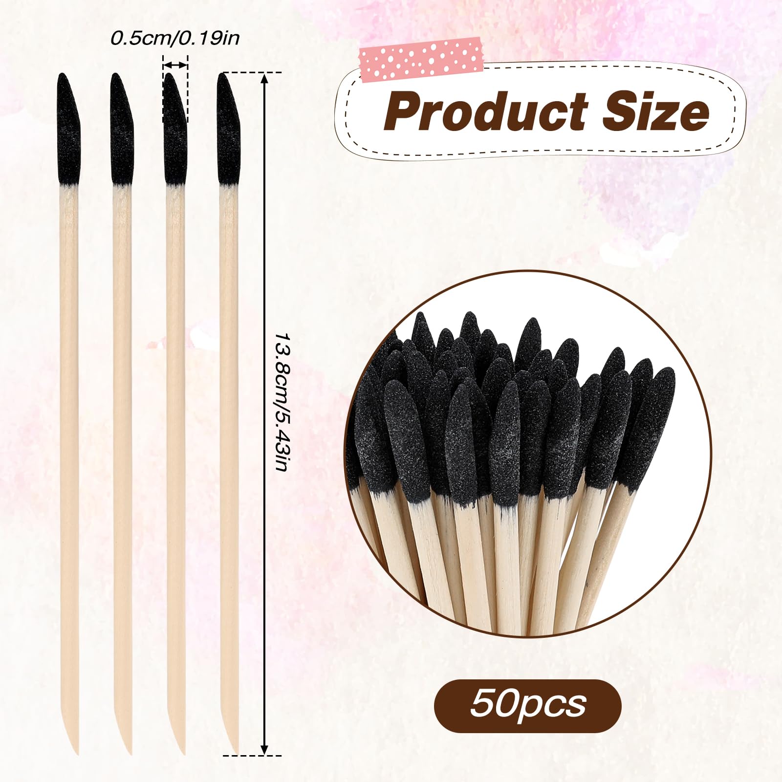 Sanding Sticks 50 Pack Tight Spaces Matchsticks Slanted Sanding Twigs Fine Detailing Sanding Sticks for Plastic Models Wood Hobby