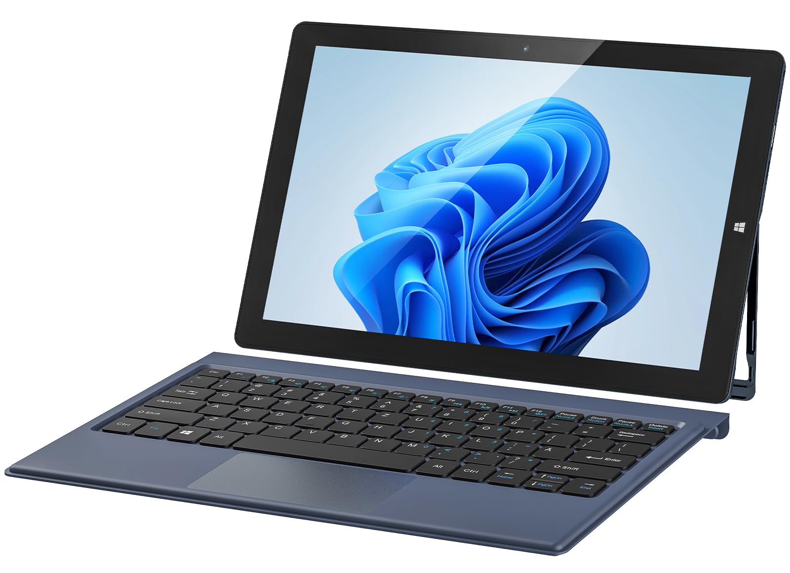 AWOW Detachable 2 in 1 Laptop Touchscreen Windows 11, 8GB RAM 256GB SSD, 10.1" Tablet with Keyboard, Intel Celeron N4120 2.6GHz, 2.4G+5G WiFi, Bluetooth, USB3.0, HDMI, Dual Camera