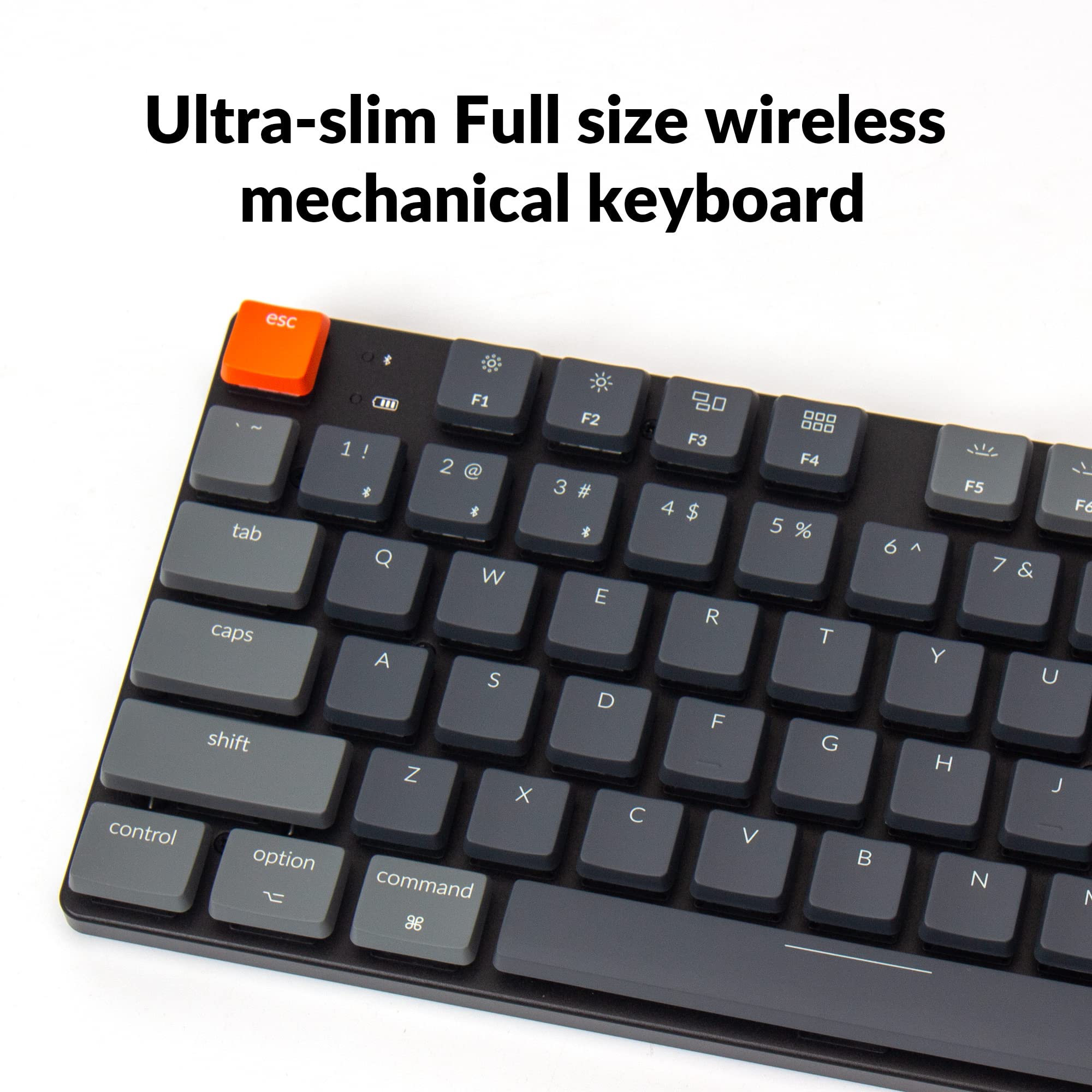 Keychron K5 SE Ultra-Slim Wireless Bluetooth/Wired USB Mechanical Keyboard with Low-Profile Gateron Blue Switch, Full Size Layout 104 Keys RGB Backlight Computer Keyboard for Mac and Windows