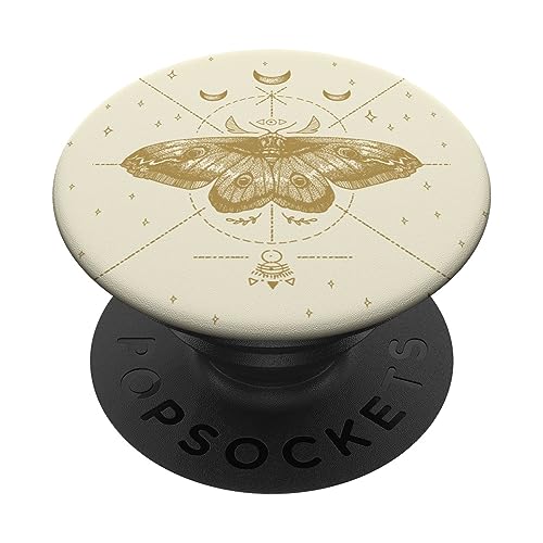 Cottagecore Witchy Goth Moth Celestial Dark Academia PopSockets Standard PopGrip