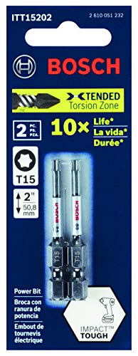 BOSCH ITT152B 10-Pack 2 In. Torx #15 Impact Tough Screwdriving Power Bits