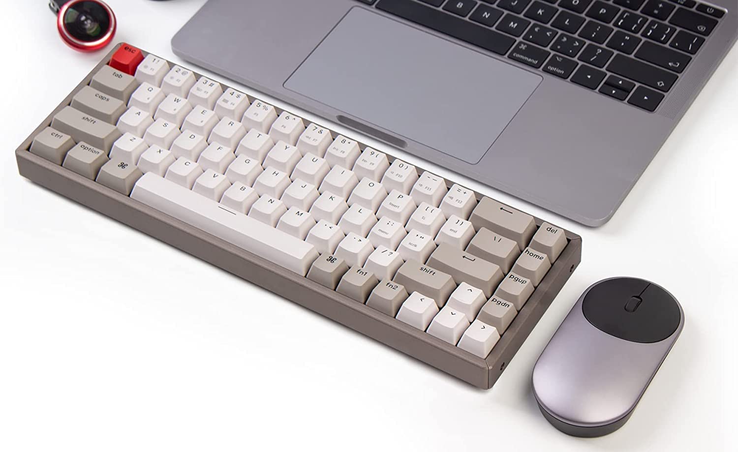 Keychron K6 65% Compact 68-Keys Aluminum Frame Wireless Mechanical Keyboard for Mac, Bluetooth, Multitasking, Wired Gaming Keyboard for Windows Non-Backlit with Keychron Brown Switch
