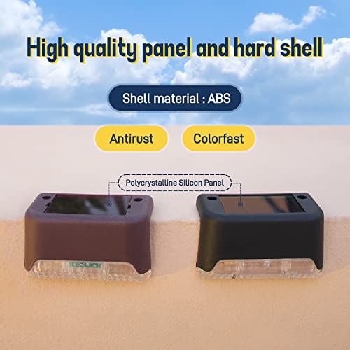 CHOWERFLY Solar Deck Lights 4 Pack Outdoor Waterproof Led Patio Fence Step Stairs Decorate Illumination Garden Dackyard Landscape Terrace Armrest (Warm White)