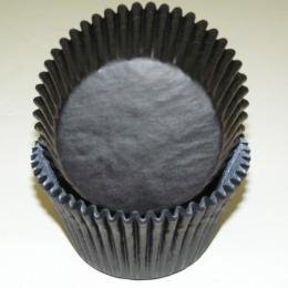 CakeSupplyShop Black Solid Color Large (Jumbo) Baking Cups - 50pack with Edible Sparkle Flakes