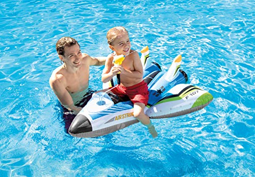 INTEX Water Gun Plane Inflatable Pool Float: Pool Toy for Kids – Includes Toy Water Gun – 88lb Weight Capacity – 46" x 46" – Color May Vary
