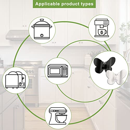 Follus 8 Packs Cord Organizer, Tidy Cord Holder Cable Organizer, Self-Adhesive Wire Storage Holder Suitable for Kitchen Appliances, Air Fryers, Toasters, Blenders, Coffee Makers(Black & White)