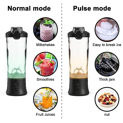 Portable Blender, BPA Free Personal Blender with Rechargeable USB, Shakes and Smoothies with 6 Mini Blades High Speed Waterproof Mixer 20 oz for Kitchen,Home,Baby,Travel