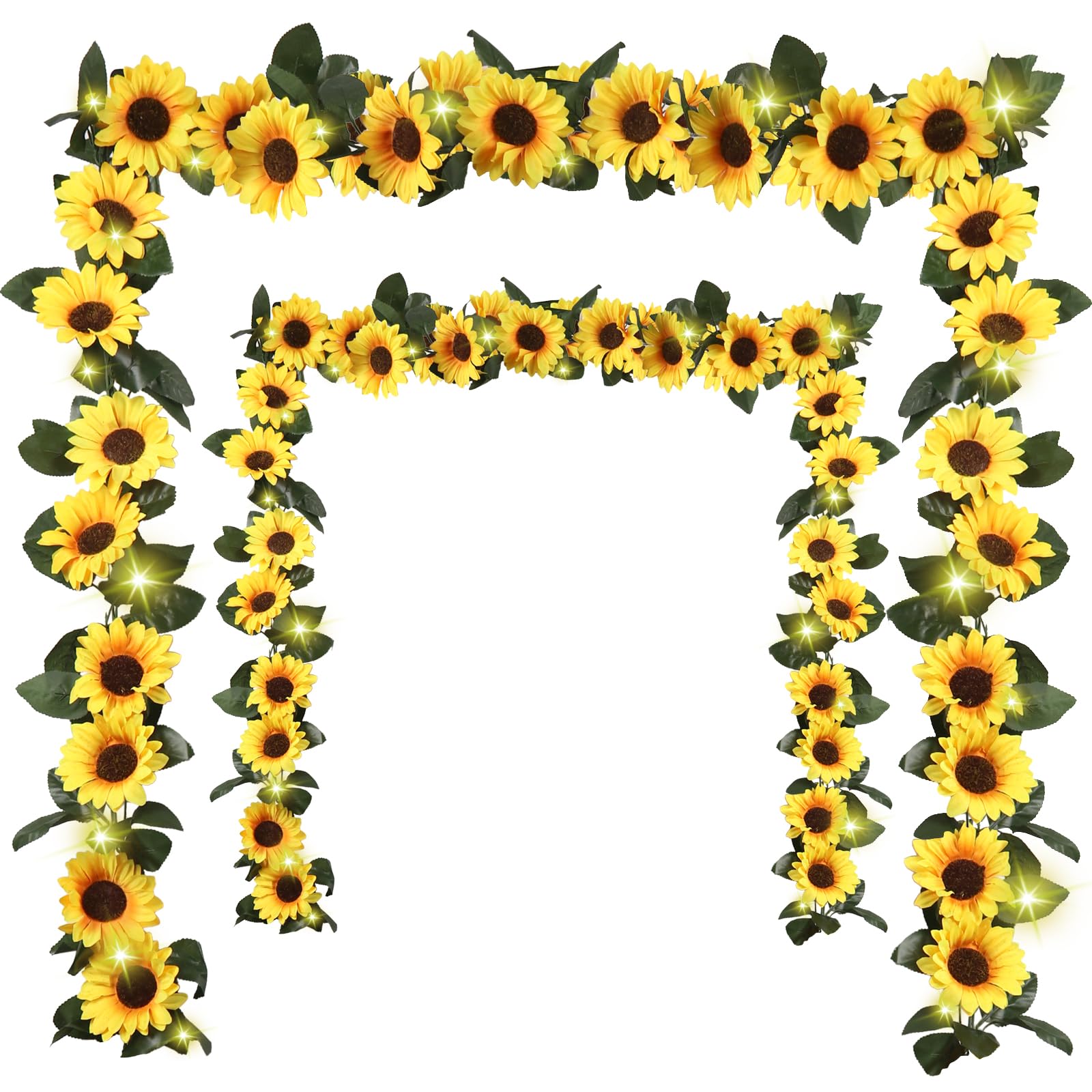 Beferr 30pcs Artificial Fabric Sunflower Heads 4.1" Silk Yellow Sunflower for Home Garden Craft DIY Art Wedding Party Decor