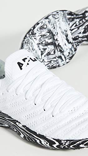 APL: Athletic Propulsion Labs Women's Techloom Wave Sneakers, White/Black/Marble, 9.5 Medium US