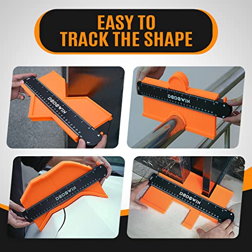 dodowin Contour Gauge Profile Tools, Gifts for Men Husband Dad Him, Outline Shape Duplicator Woodworking Tools for Flooring Tile Laying Carpet, Anniversary Birthday ldea, Home Gadget (10 Inch+5 Inch)