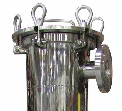 PRM 304 Stainless Steel Bag Filter Housing, #2 Size, 2 Inch Flange Inlet/Outlet, 150 PSI Max. Pressure, Bolt Plate Top