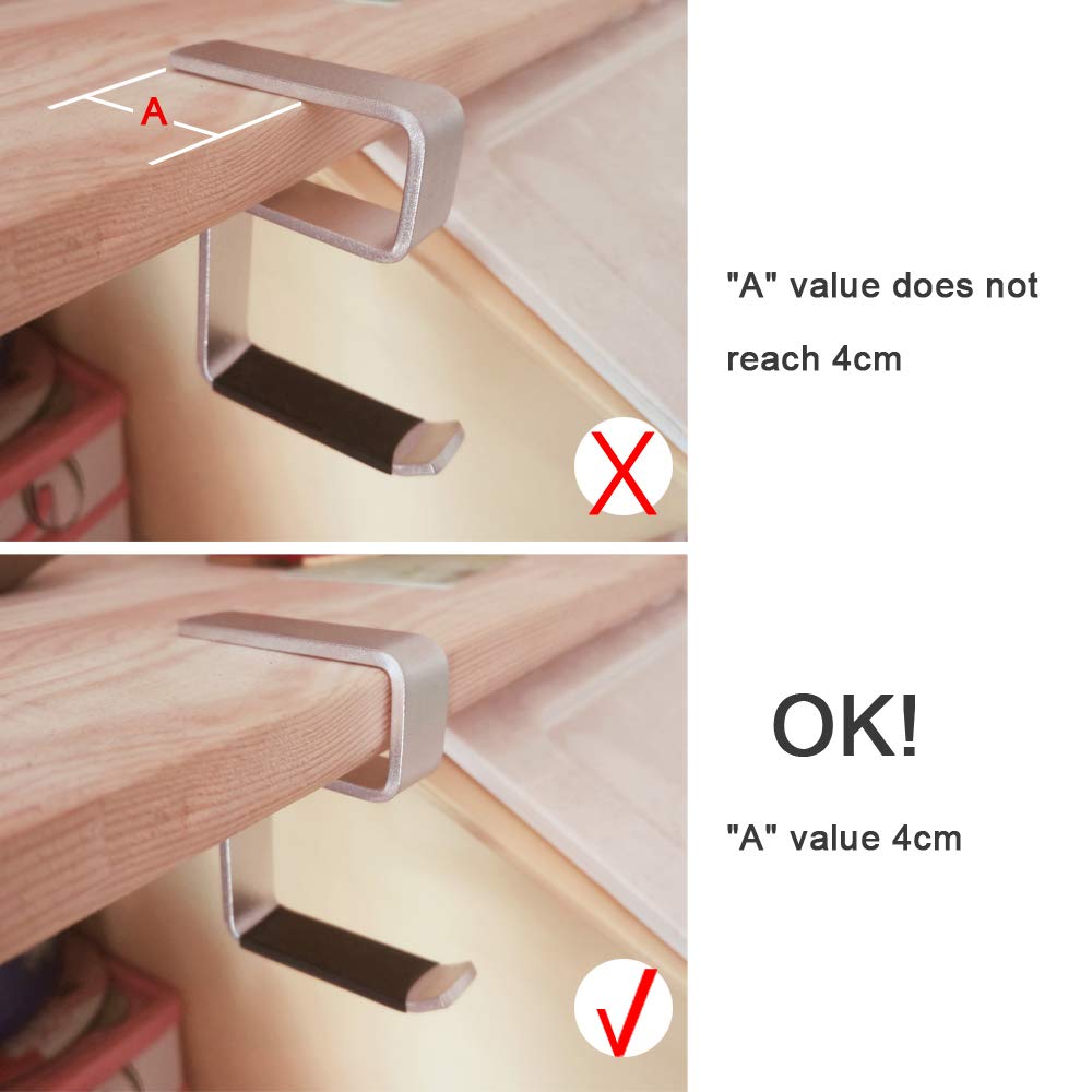 DANXQ Office Computer Desk Aluminum Hook Clamp-On Desk Headphone Holder/Backpack Hook/Provides A Convenient Place to Hang Headset Or Bag (for 3.5cm Thickness)
