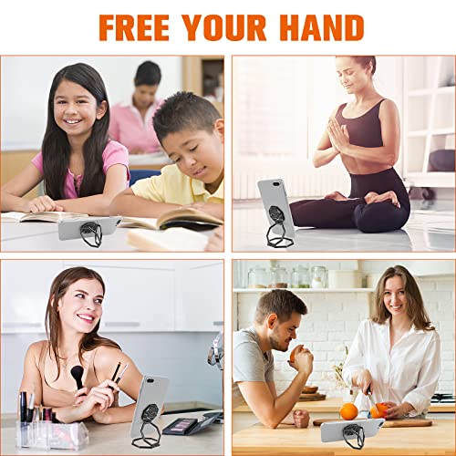 cobee Cell Phone Ring Holder Finger Kickstand, 360° Rotation Metal Cellphone Back Grip Foldable Cell Phone Stand Adjustable Phone Holder Compatible with Most Smartphones(Black Marbling)