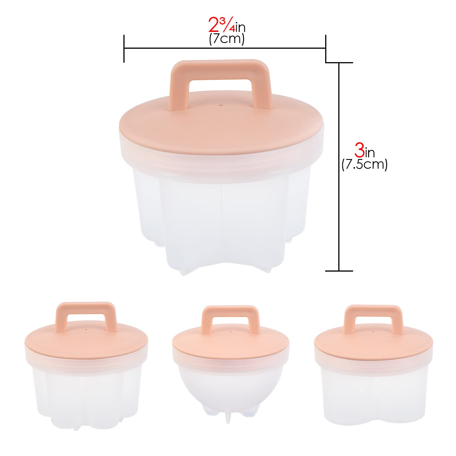 SHIDOW Egg Poacher Cups, Microwave Egg Poacher, Hard Boiled Egg Maker, Boiled Egg Cooker Without Shell, BPA Free Non-Stick Egg Poacher, Fast Poaching Egg Cooker for Hard Boiled Eggs