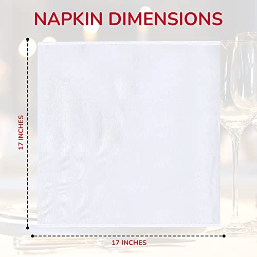 Leviharmony 12 Pack Cloth Napkins β White β 17 x 17 Inch β 100% Polyester Dinner Napkins β Table Napkins for Restaurant, Events and Weddings