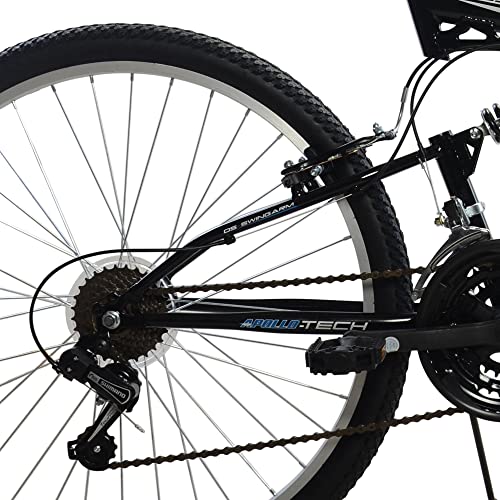 Apollo Ghost Full Suspension Mountain Bike, 26 inch Wheels, 18 inch Frame, Men's Bike, Black
