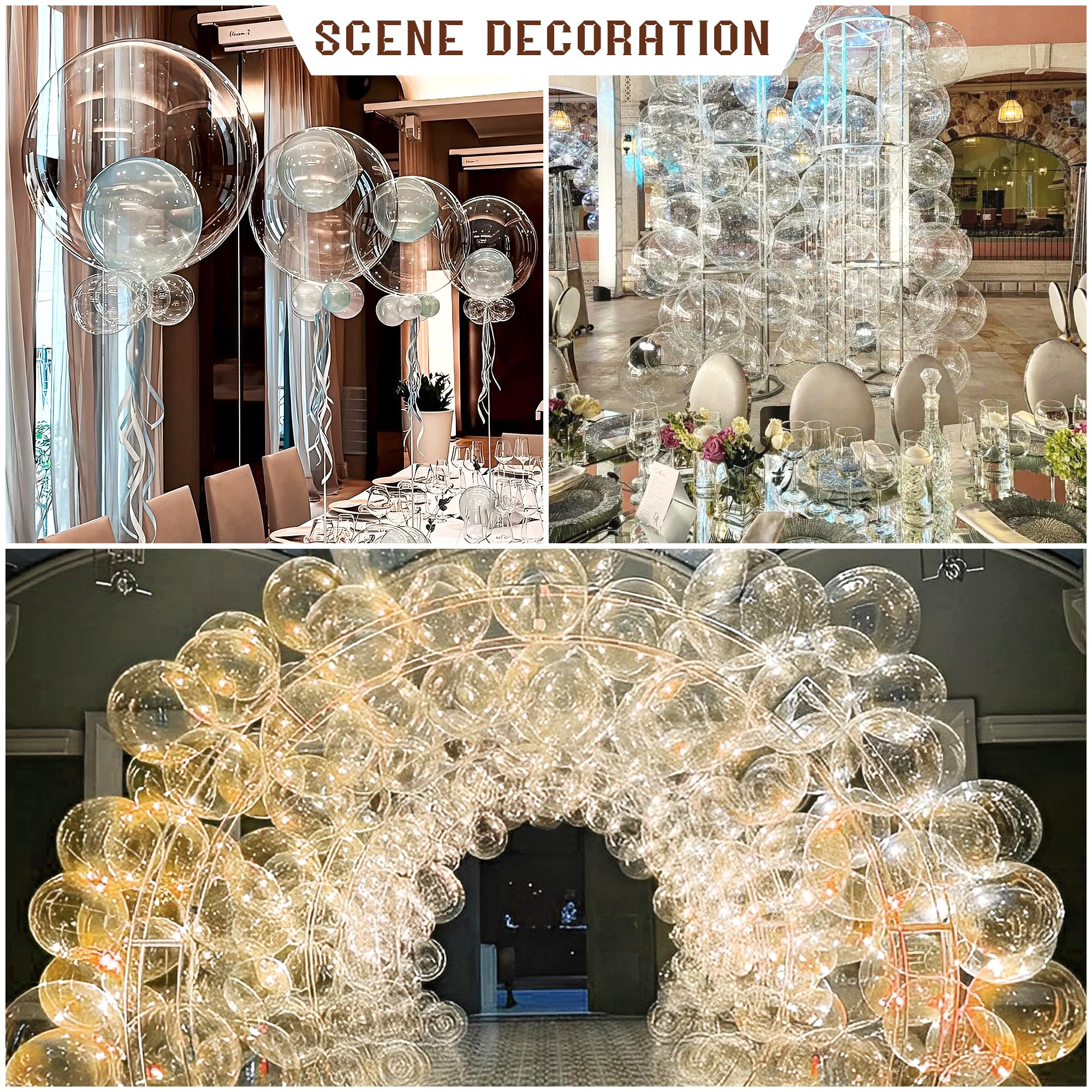 BHUCUTU 150 Pieces 5 Inch Clear Balloons for Stuffing, Small Round BoBo Balloons, Mini Bubble Balloons, Wedding Birthday Party Decorations