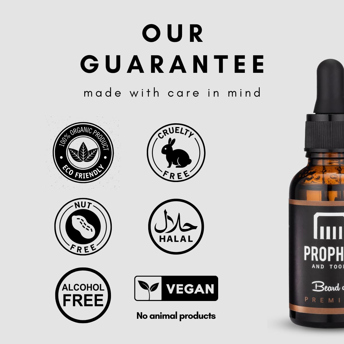 Prophet and Tools Premium Unscented Beard Oil & Comb Set - Thickens and Softens Beard, Relieves Itch & Dry Skin, 100% Natural, Fast-Absorbing Formula - Perfect for Beard Growth & Grooming - 1 oz