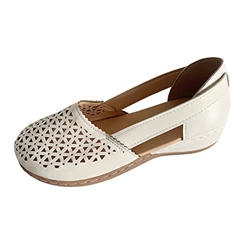 KHIIen Women's Peep Toe Bow Straps Slingback Cut Out Espadrilles Platform Wedge Sandals
