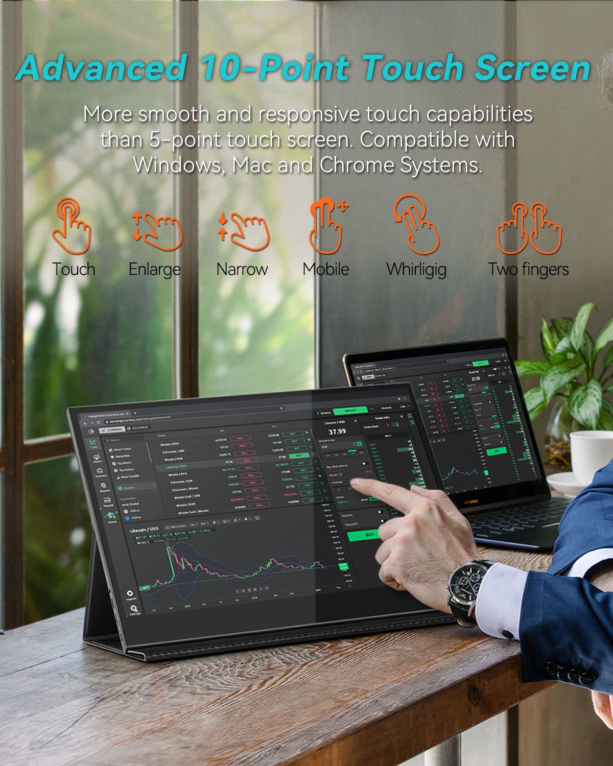CASKING Upgraded Portable Touch Monitor Bundled with Premium Touch Monitor