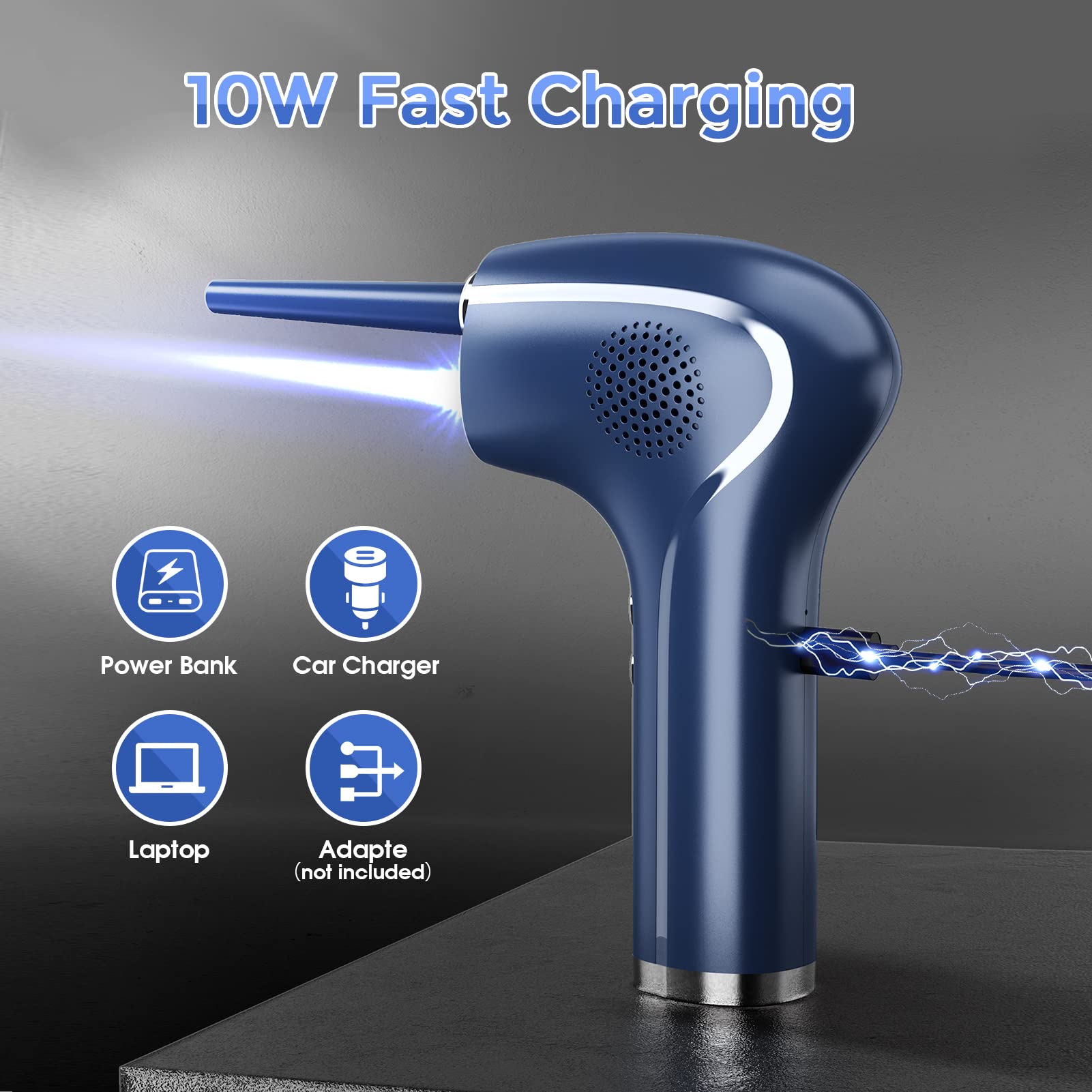 Electric Air Duster,52000 RPM and 6000mAH Cordless Air Duster Electric Blower Computer Compressed Air Duster for Cleaning Computer Keyboard PC, Portable Rechargeable Cordless Air Blower, Compressor