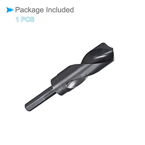 CoCud Reduced Shank Drill Bit, 28.5mm Cutting Edge 1/2" Shank, Nitride Coated High Speed Steel 6542 Twist Drill Bits - (Applications: for Stainless Steel Metal Wood)