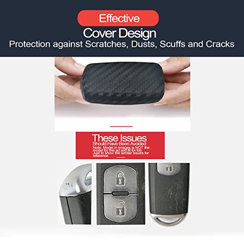 INFIPAR 2pcs Compatible with Hyundai Palisade Elantra Smart 5 Buttons Silicone FOB Key Case Cover Protector Keyless Entry Carbon Fiber Looks Remote Holder