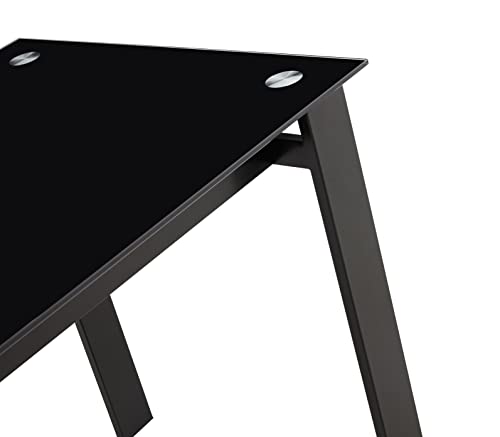 IANIYA 5-Piece Tempered Glass Dining Table Set for Kitchen Room in Transparent Table and Black Chairs (2023 New Black Set 5)