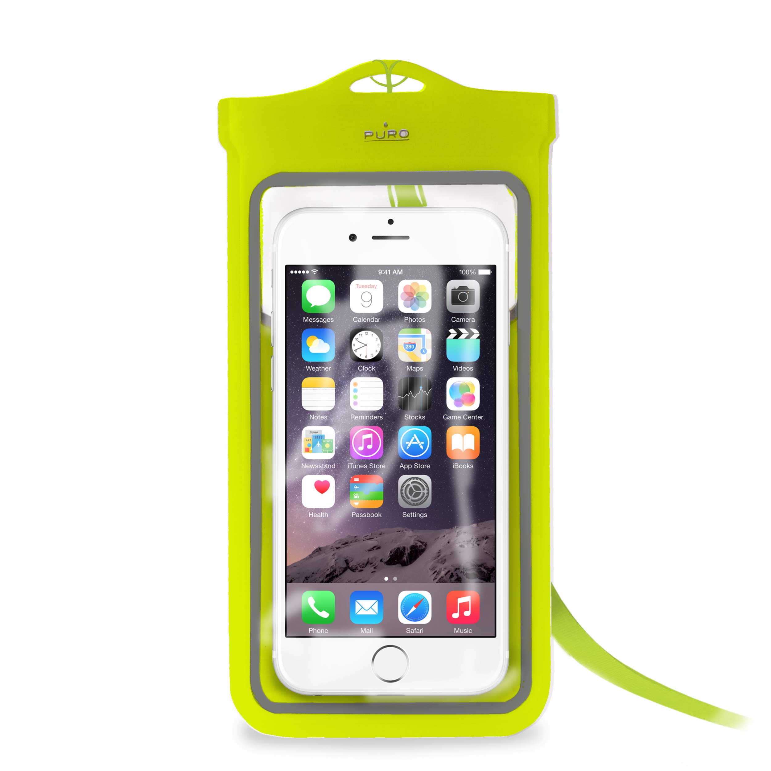 Puro wp7slimlgrn Waterproof Case for Smartphone – Green
