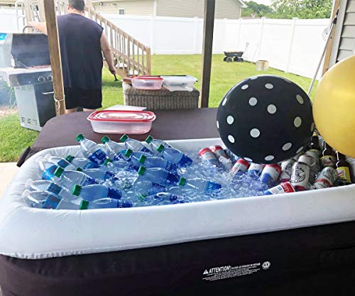 Inflatable Serving Bars Ice Buffet Salad Serving Trays Food Drink Holder Cooler Containers Indoor Outdoor BBQ Picnic Pool Party Supplies Cooler Drain Plug,Ice Tray Food Drink Containers for Summer Par