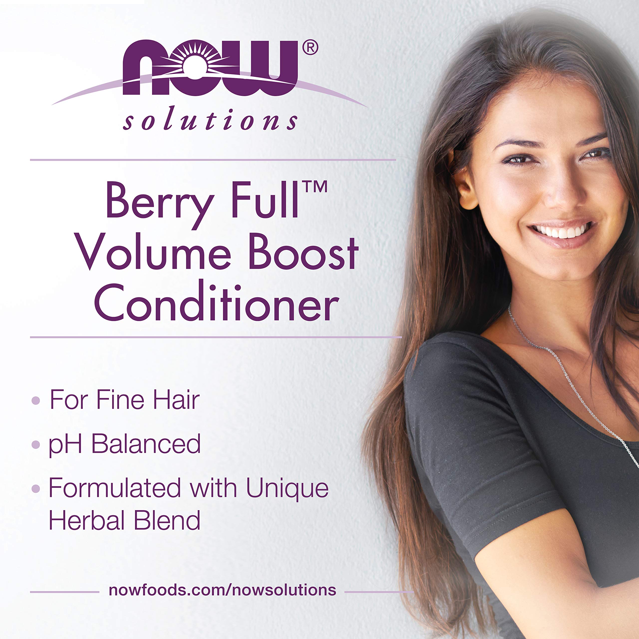 NOW Foods Solutions, Berry Full™, Volume Boost Conditioner for Fine Hair with Biotin, pH Balanced, 16-Ounce