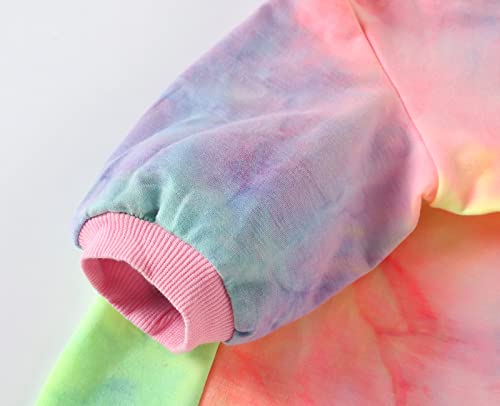 Dog Cotton Tie dye Hoodie Pink Pullover Sweatshirts Soft and Stretch Pets Clothes Hooded for Small Dogs(Pink S)