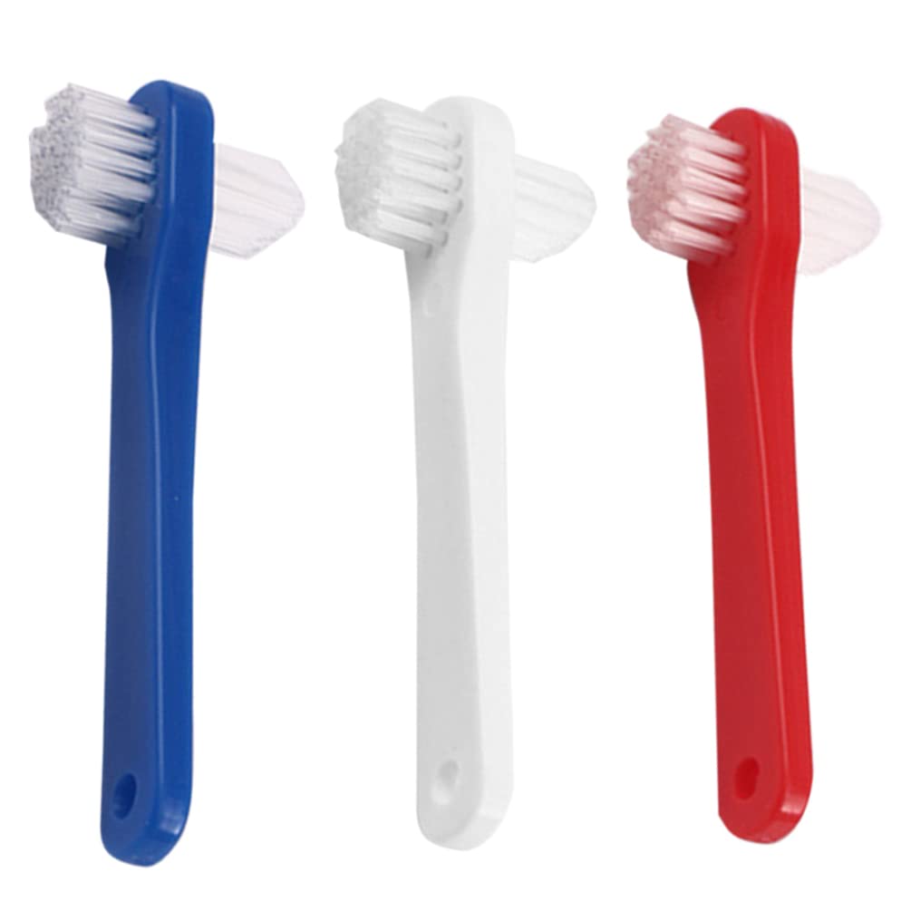 Denture Brush Denture Brush Toothbrush 3Pcs Denture Brush Dual Head Toothbrushes Hard Denture Cleaning Brush Denture Toothbrush Cleaning for False Teeth Cleaning Dental Brush