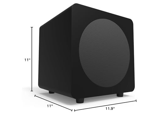 Kanto sub8 Powered Subwoofer – 8” Paper Cone Driver — Powerful Bass Extension – Matte Black