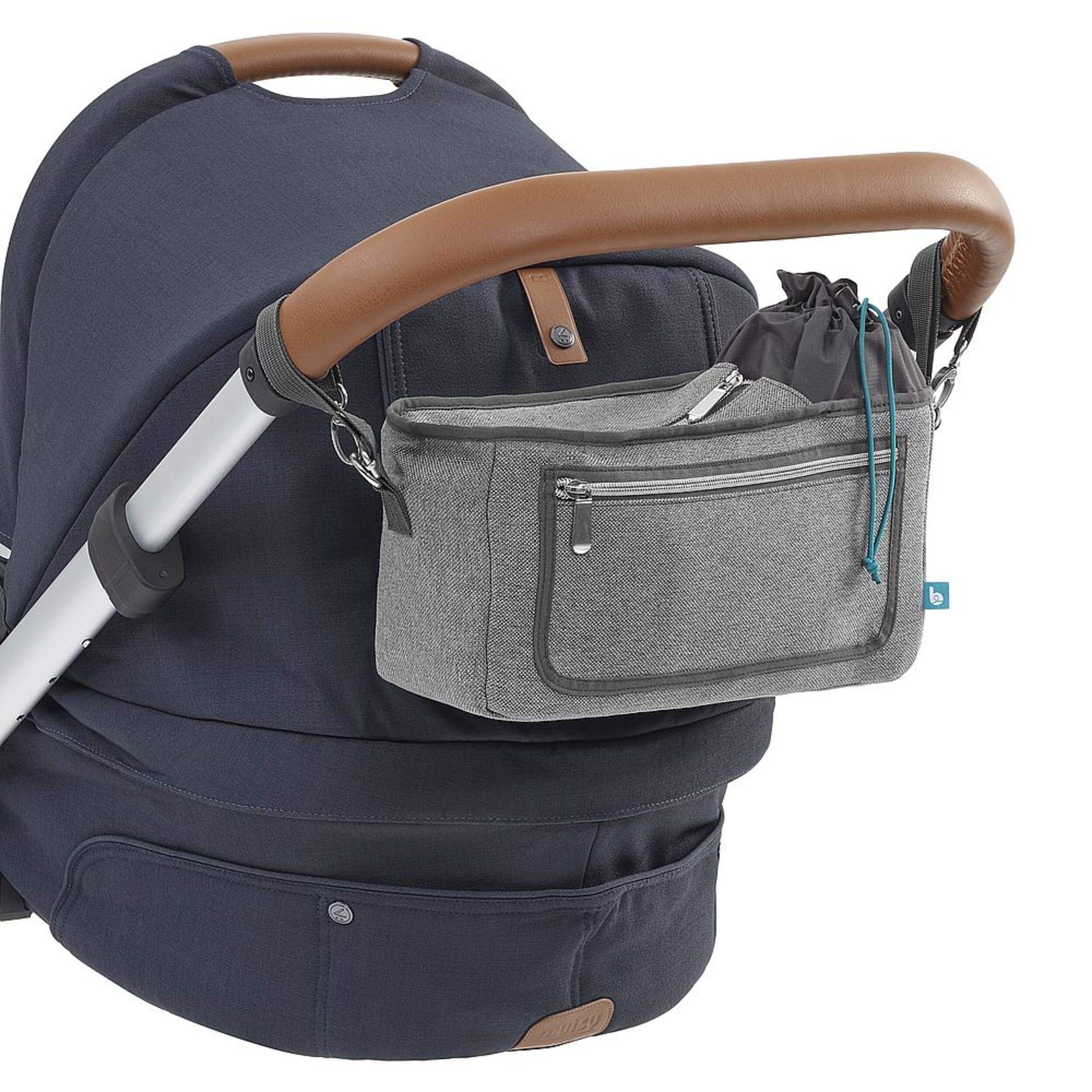 Babymoov Premium Universal Stroller Organizer | XL Storage, Full Zip Closure, Insulated Cup Holder and Smart Phone / iPhone Pouch