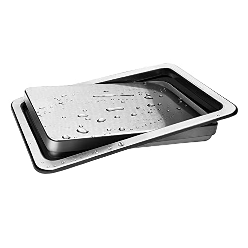 Gazechimp Recessed Garbage Cover,360° Rotating Flap,Decoration Recessed Counter Top Stainless Steel Balance Flip for Restaurant Office Bedroom, Rectangle Silver