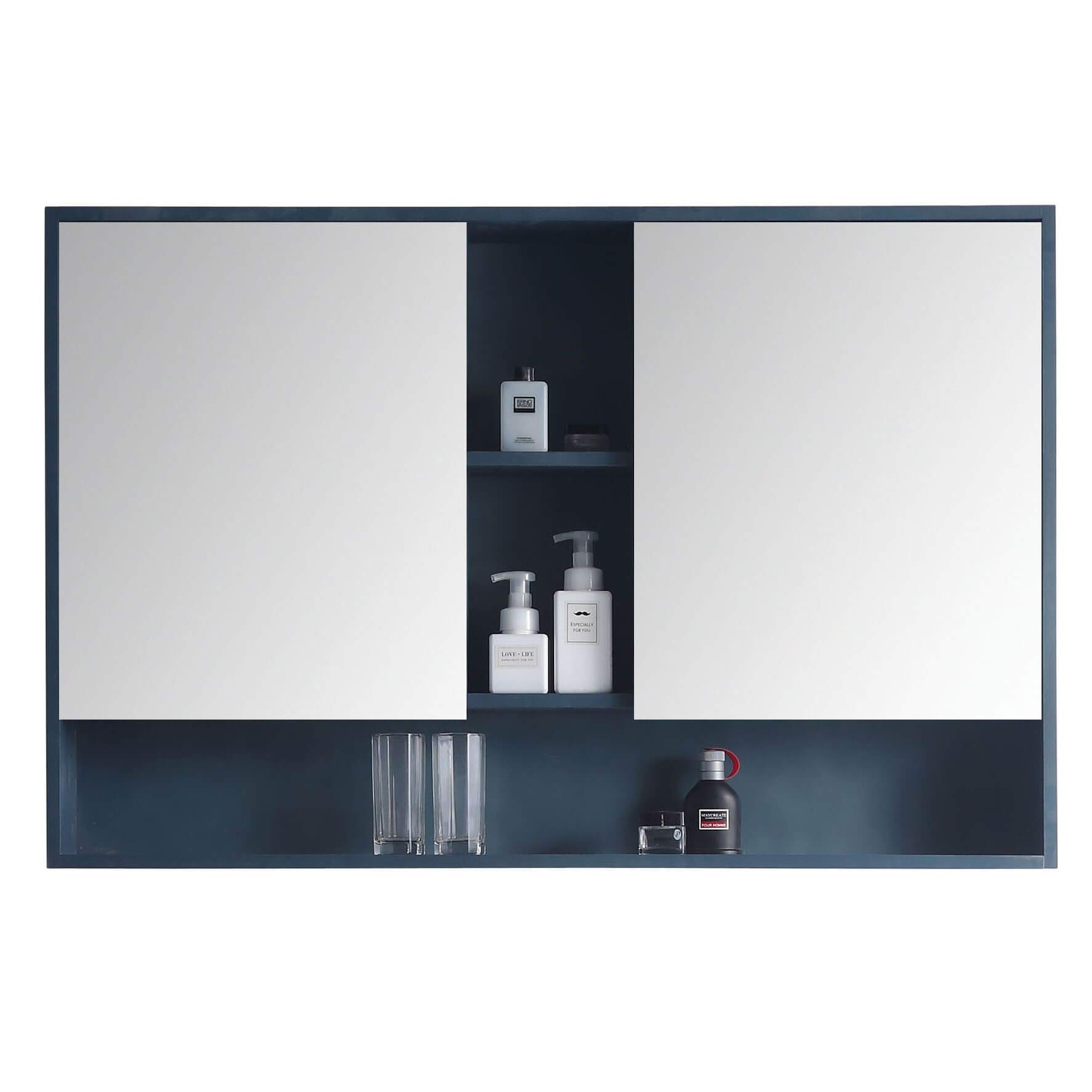 Fine Fixtures Shawbridge Bathroom Medicine Cabinet, Medicine Cabinets for Bathroom, Blue Bathroom Medicine Cabinet Wall Mounted 45" Surface Mount