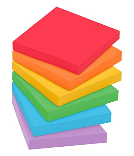 Post-it Super Sticky Notes, 3x3 in, 12 Pads, 2x the Sticking Power, Assorted Bright Colors, Recyclable (654-15SSMULTI2)