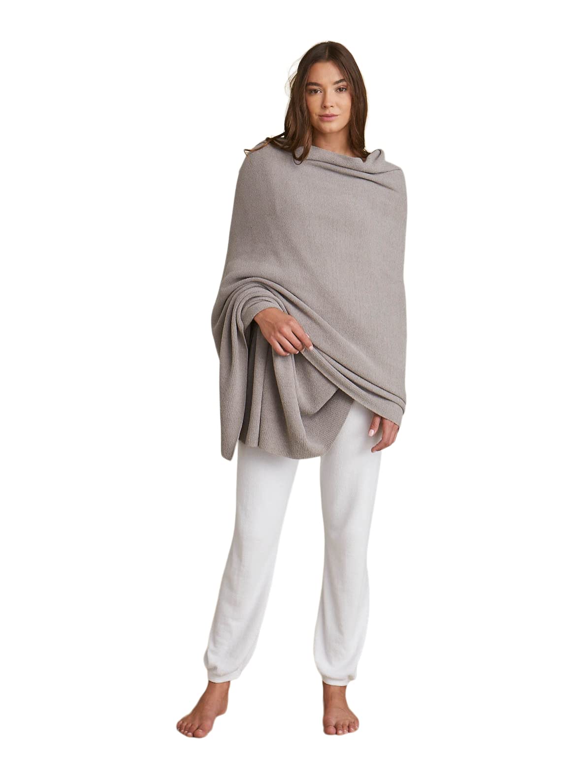 Barefoot Dreams CozyChic Ultra Lite Pashmina, Women’s Wrap, Casual Sweater, Fall Jackets, Great for Gym-One Size, Pewter
