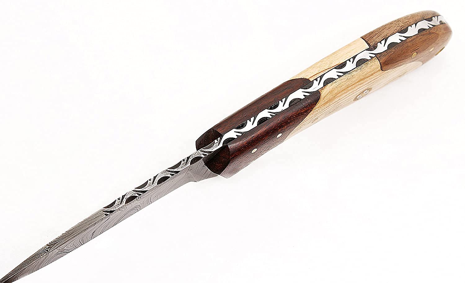 Best knife Damascus hunting skinning knife with leather sheath Best Fixed Blade knives for men 2708, Steel