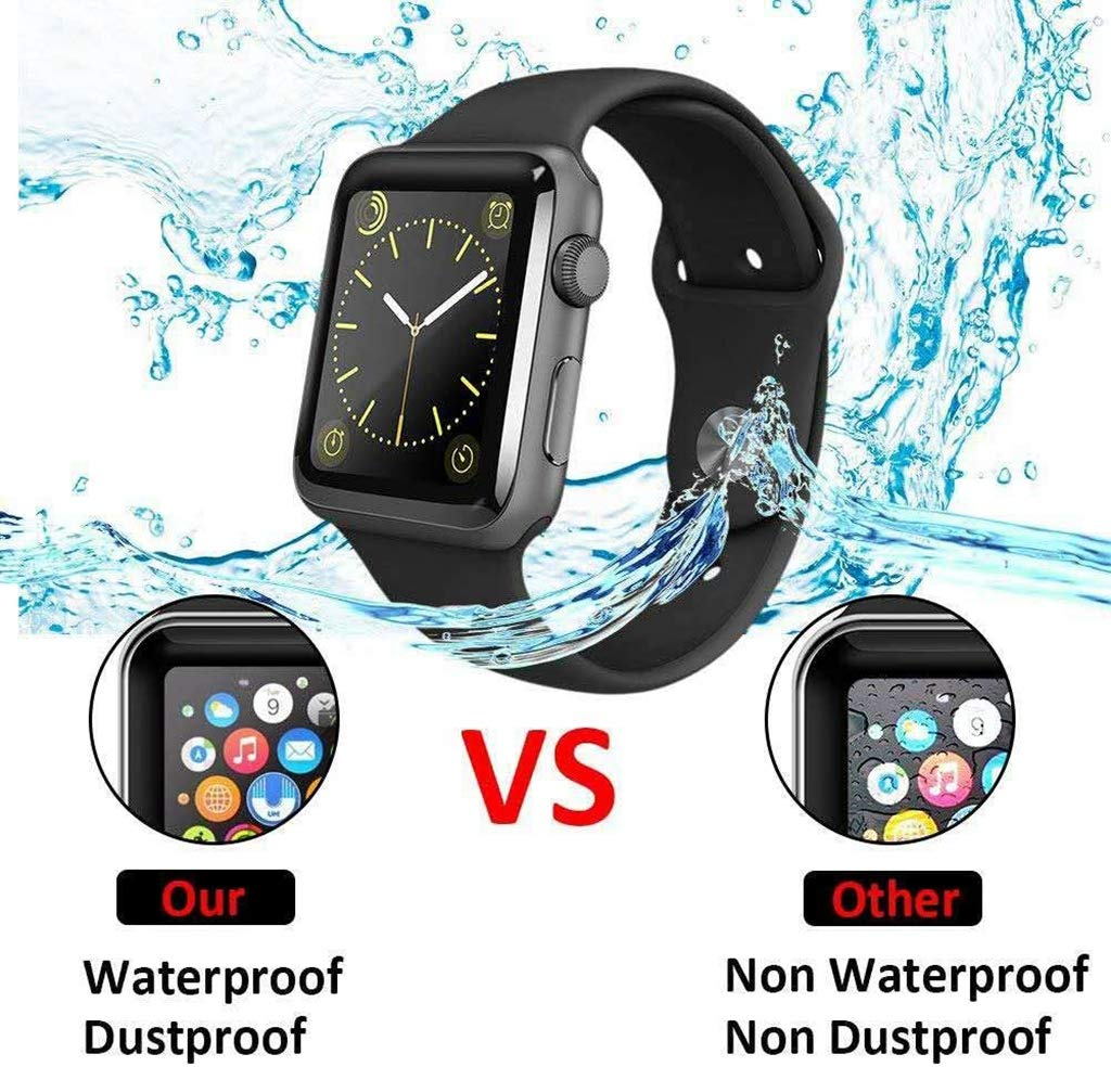 AUCER for Apple Watch Series 7 Screen Protector 41mm 【2 Pack】Tempered Glass Screen Protector 41mm Full Coverage 9H Anti Scratch Bubble F