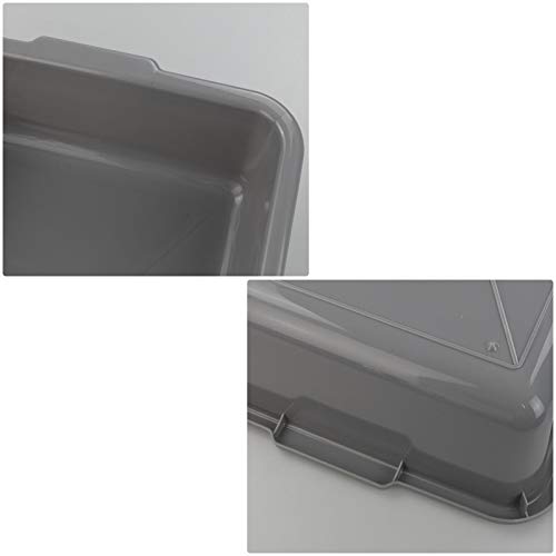 Jandson Gray Commercial Bus Tubs, 4 Pack Small Dish Pan Basin Plastic (8 L)