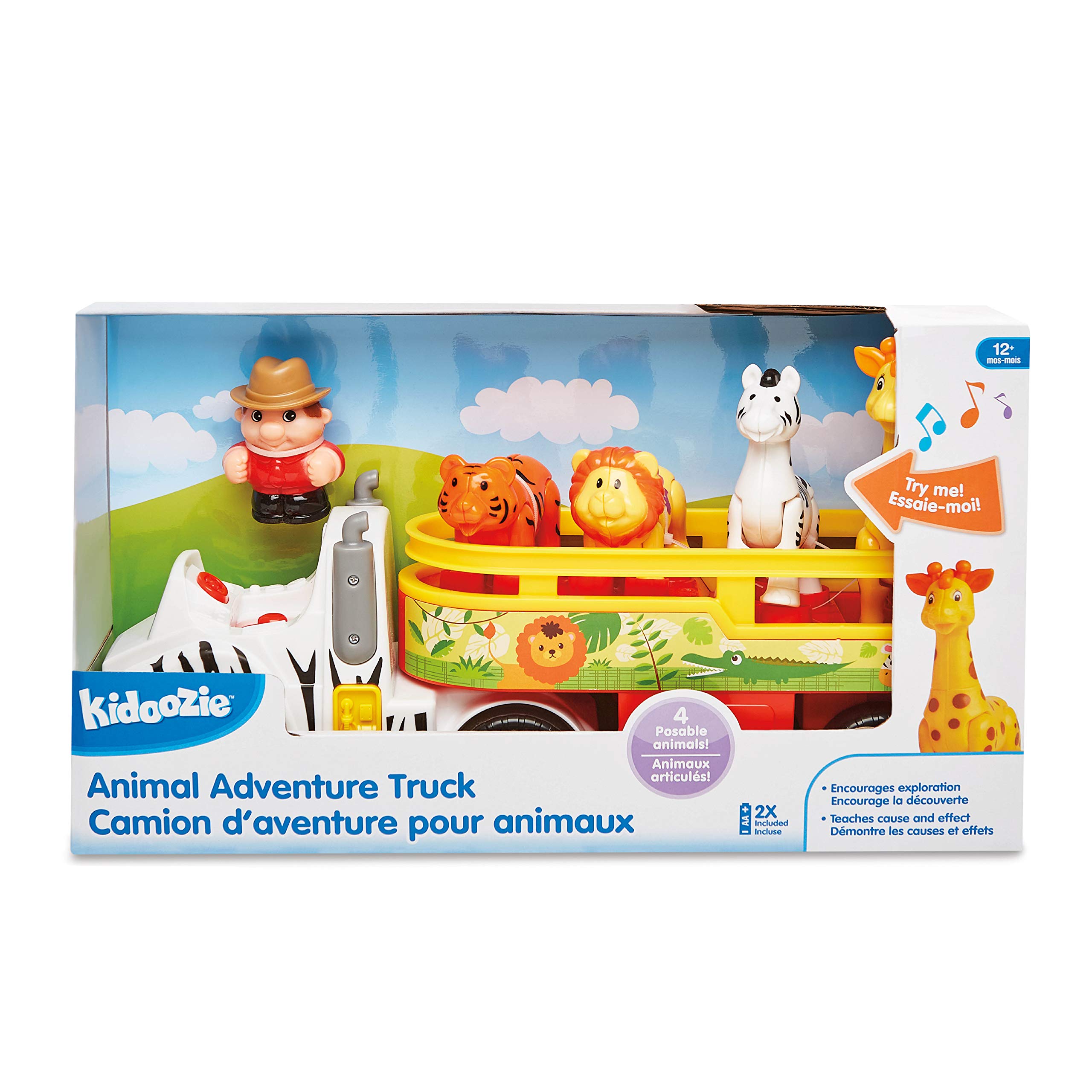 Kidoozie Animal Adventure Truck, Makes Animal Sounds, Includes 4 Poseable Animals, Promotes Language Skills, for Children 12 Months and up