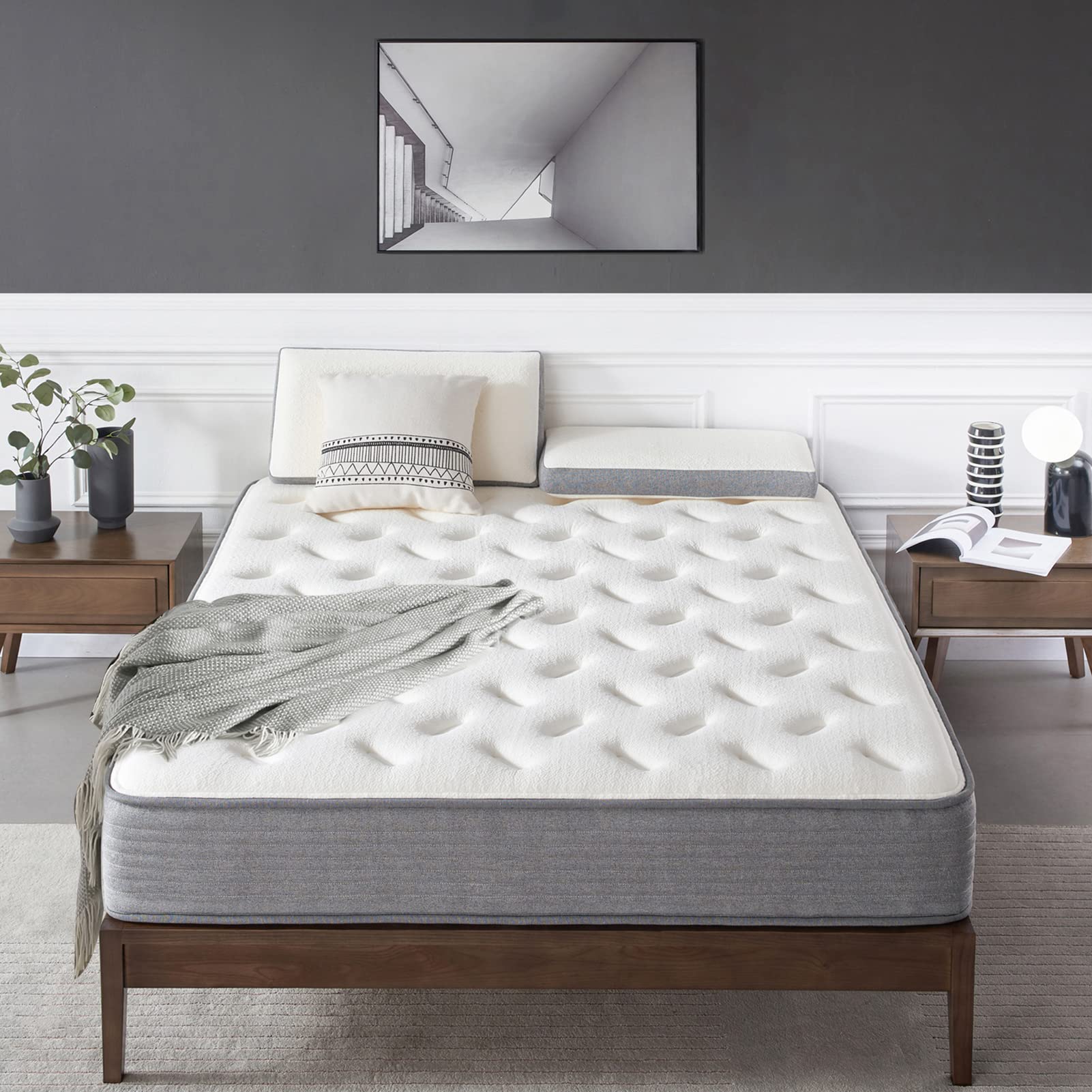 Twin XL Mattress, DIGLANT 10 Inch Hybrid Tight Top Mattress, Memory Foam Pocket Spring Mattress Sleep Supportive & Pressure Relief, Medium Firm Feel Mattress in a Box, CertiPUR-US Certified